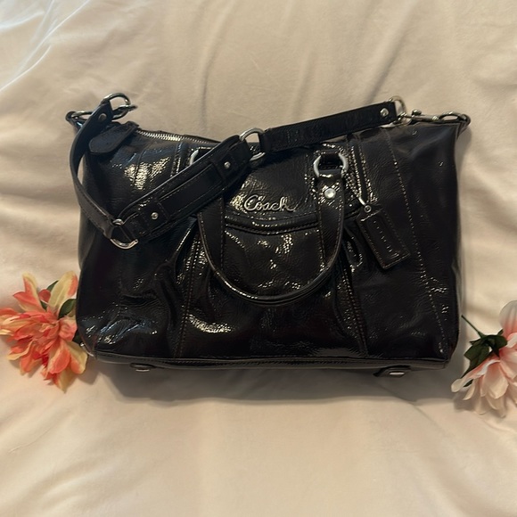 Coach | Bags | Coach Ashley Patent Leather Shoulder Bag In Espresso ...